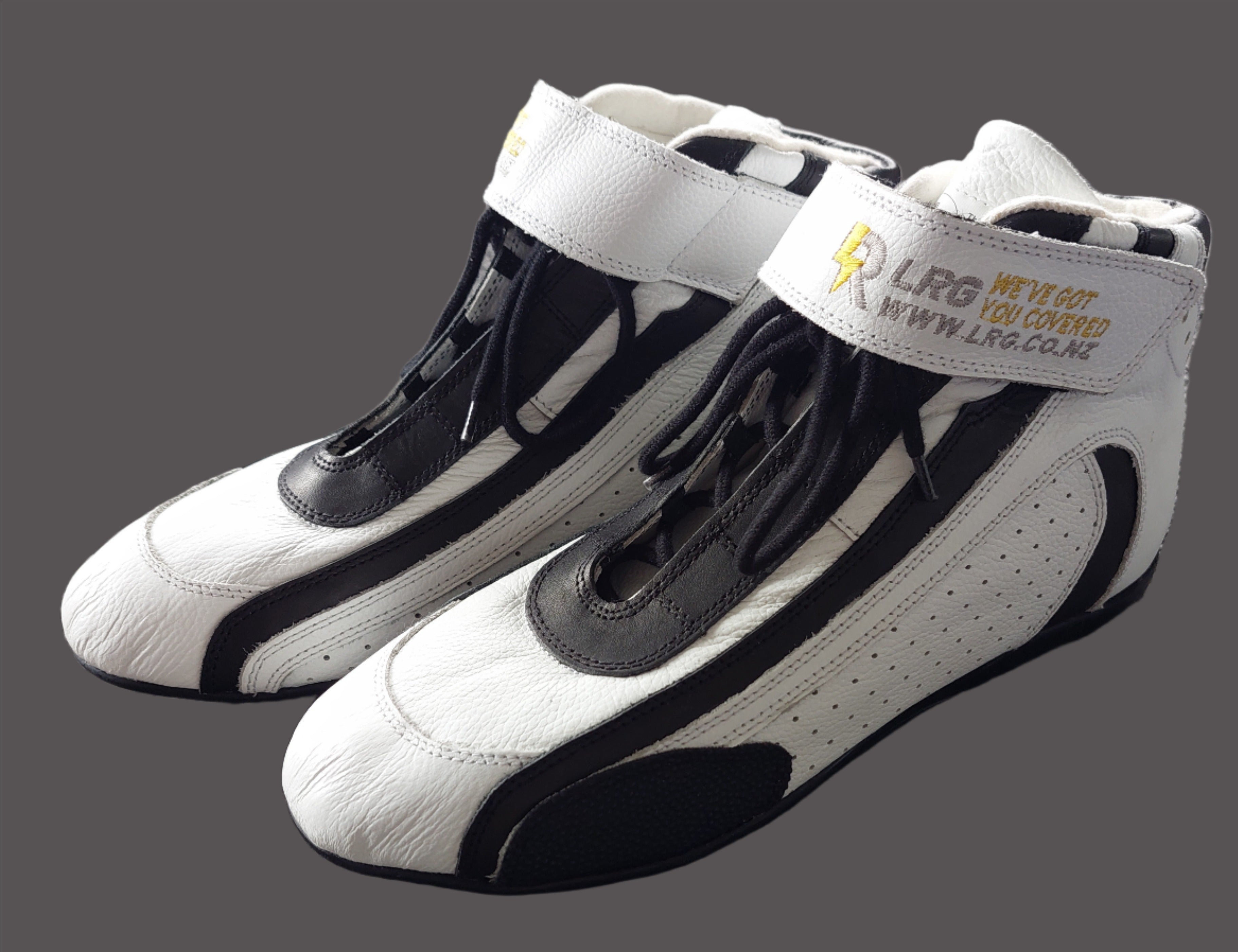 Karting Boots - White / Black -All size kids 33 to adult 47