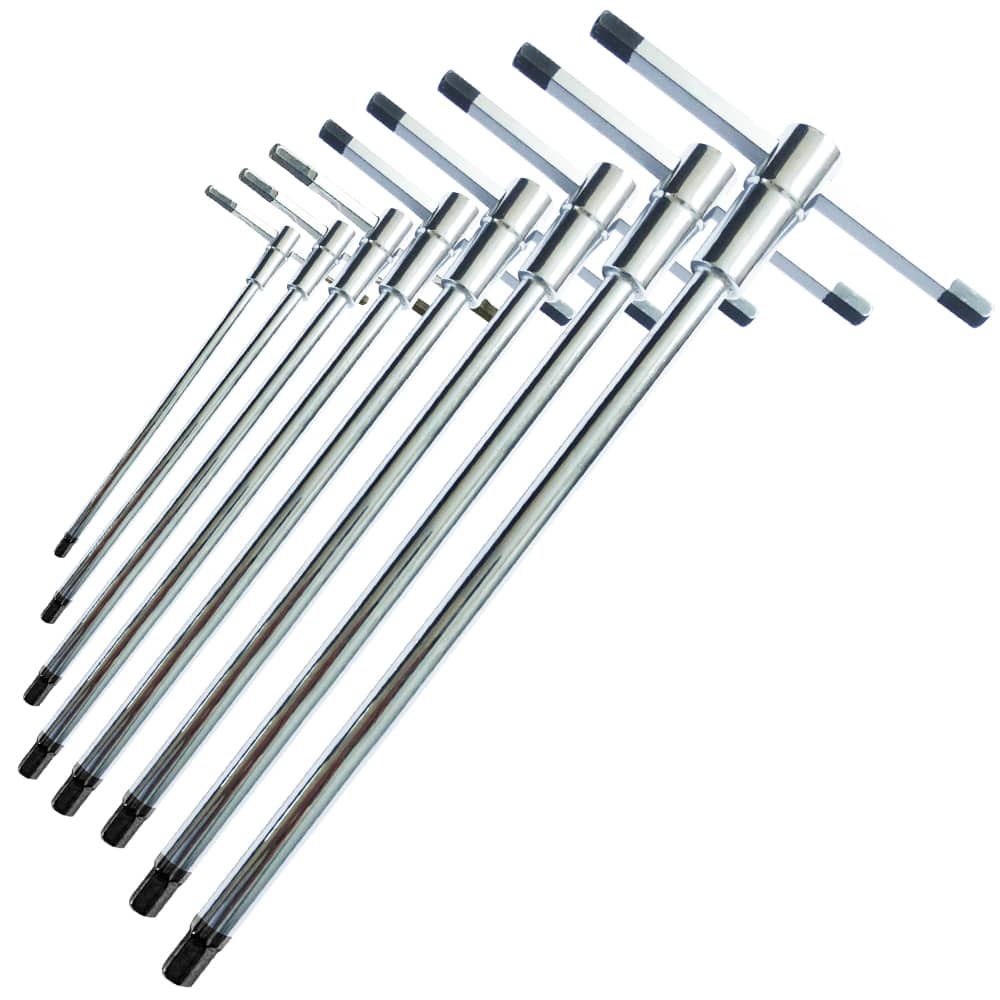 T BAR HEX SLIDING TOOL SET - HIGH QUALITY 8 PC